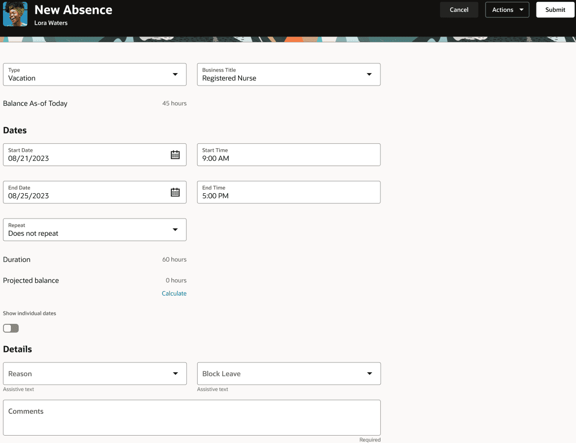 Oracle HCM Update 24B: Absence Management