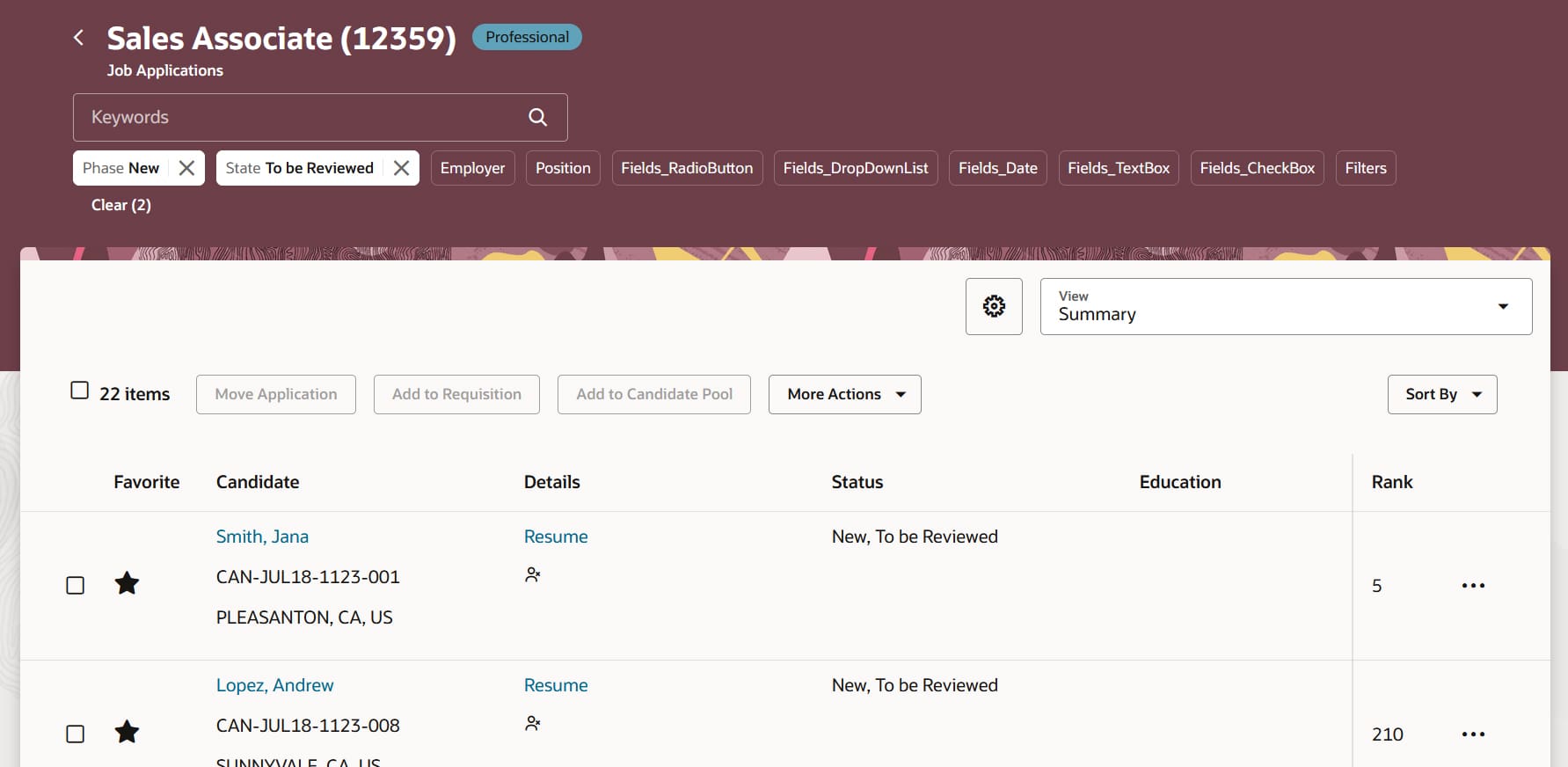 Oracle HCM Update 25B: Recruiting