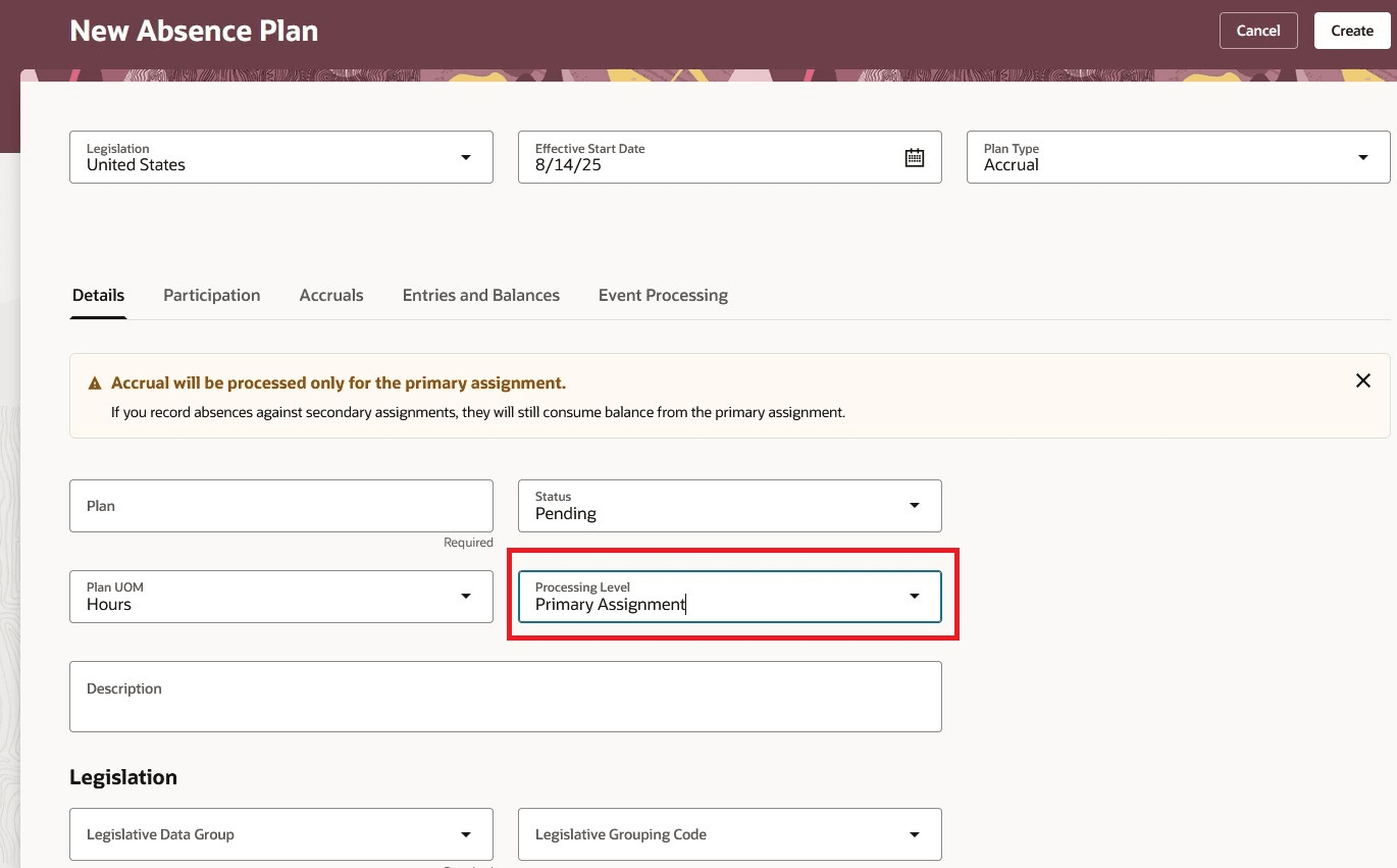 Oracle HCM Update 25D: Absence Management
