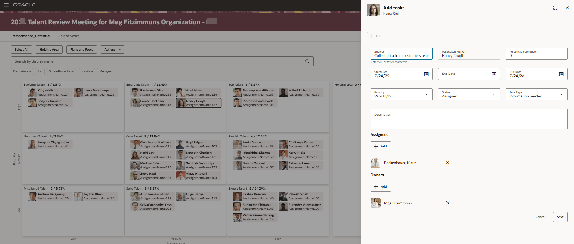 Oracle HCM Update 25D: Talent Management