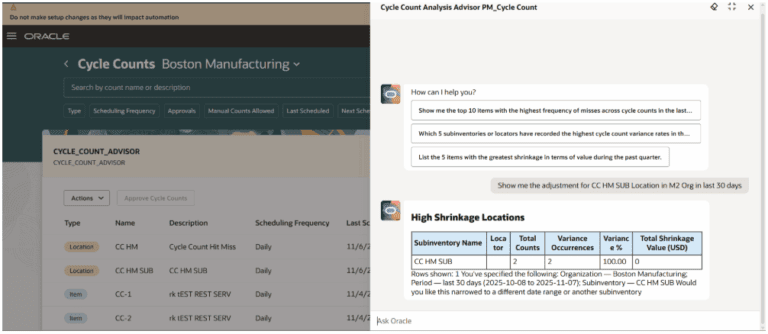 Oracle ERP Inventory Management 26A